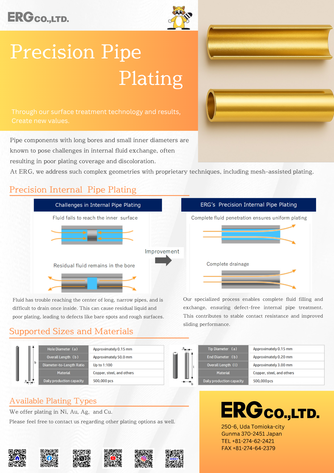 Coating of the inner surface of the pipe, fine (ultra-fine) parts. ERG ...