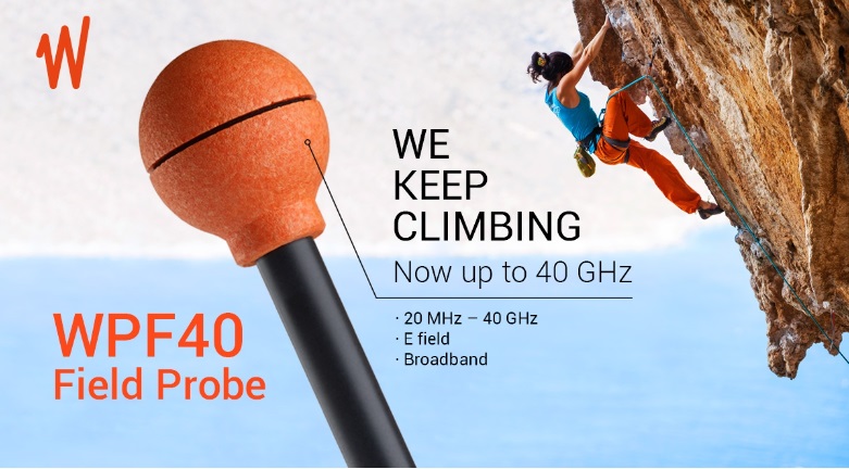Isotropic electric field probe WPF40 capable of measuring up to 40GHz ...