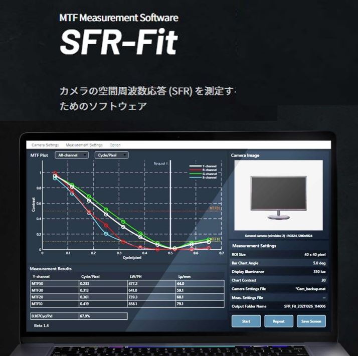 【SFR-Fit】カメラの空間周波数応答（SFR）を測定！ リーダー電子 | イプロスものづくり