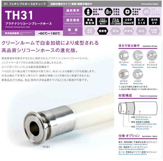 【TH31】液体品質を下げずに移送！プラチナシリコーンホース | 東葛テクノ - Powered by イプロス